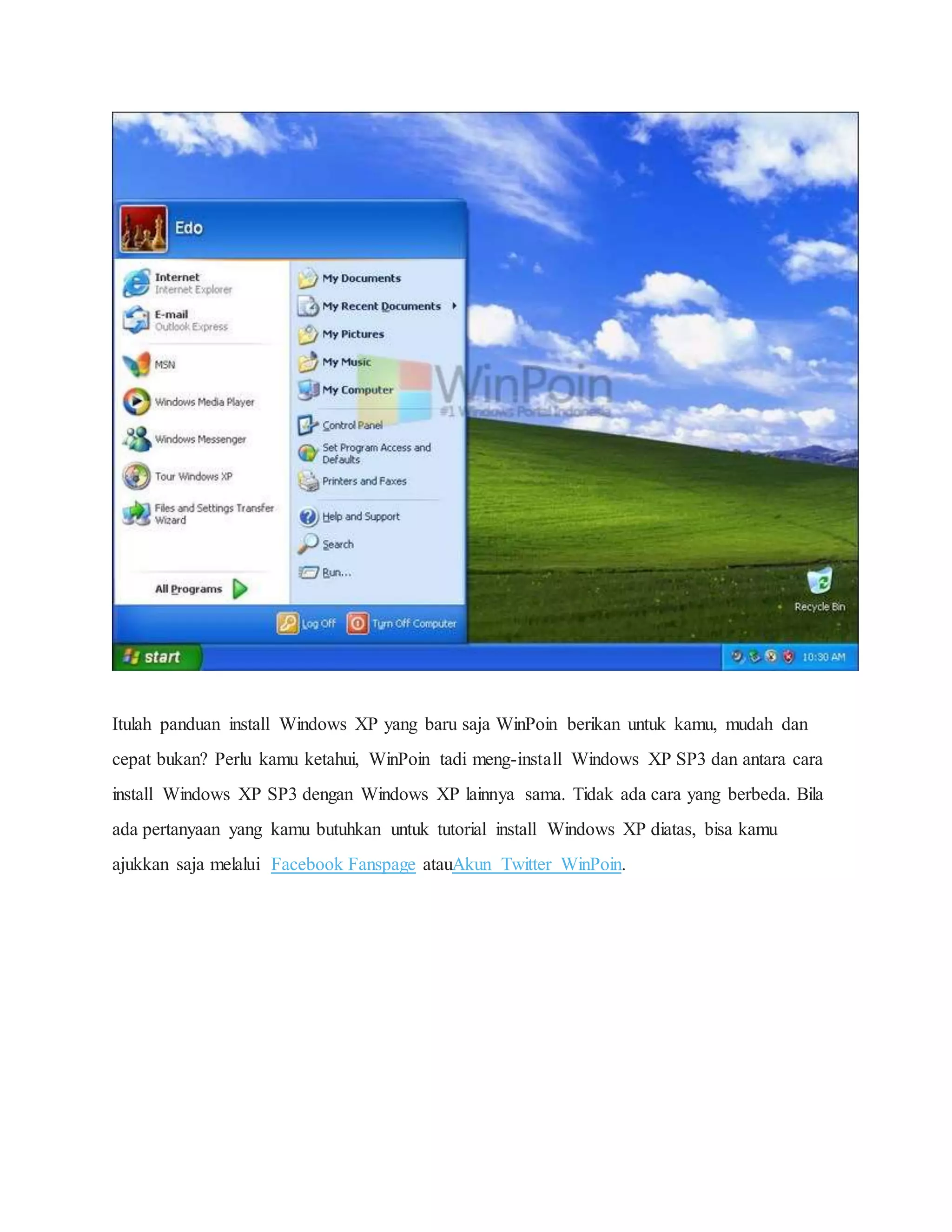 Cara install windows xp | PDF