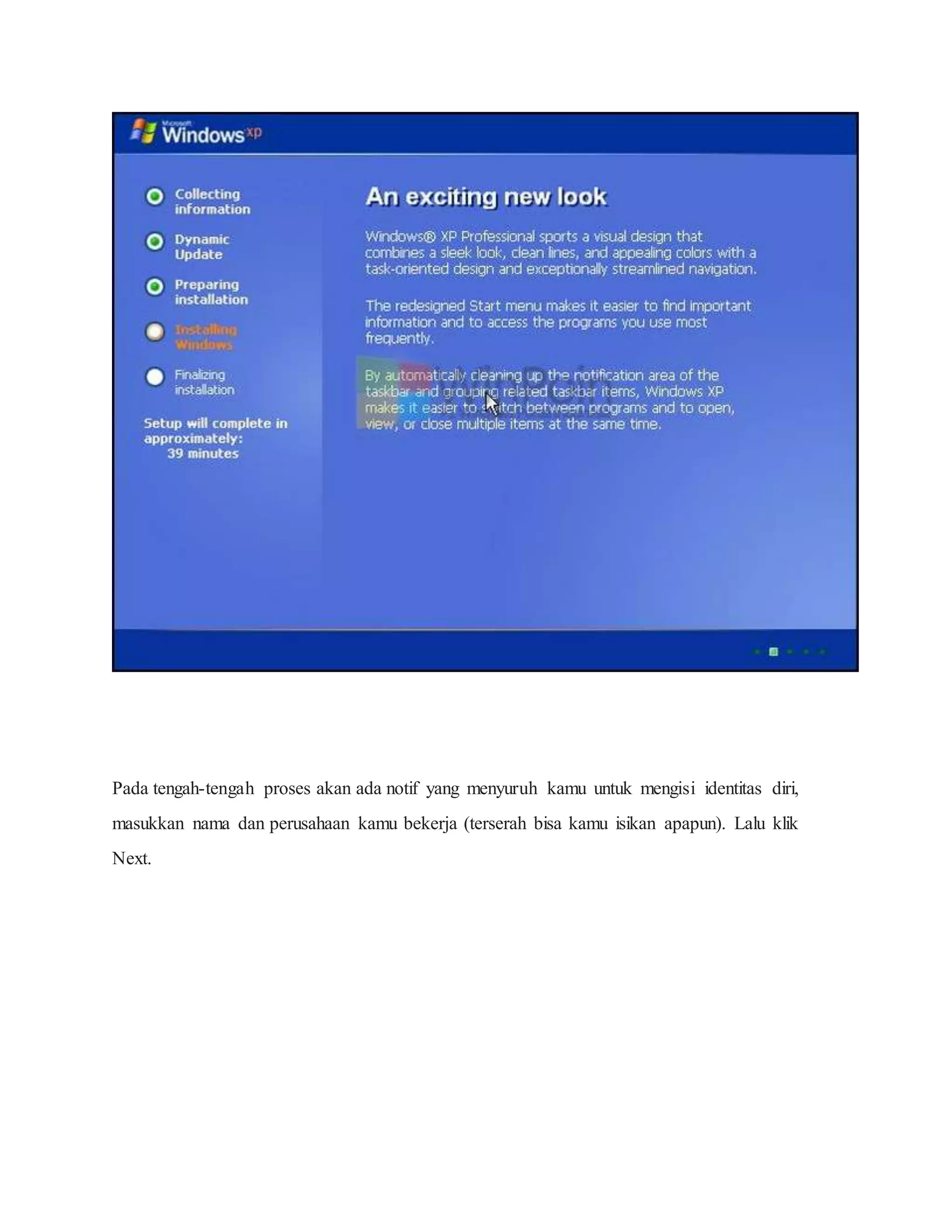 Cara install windows xp | PDF