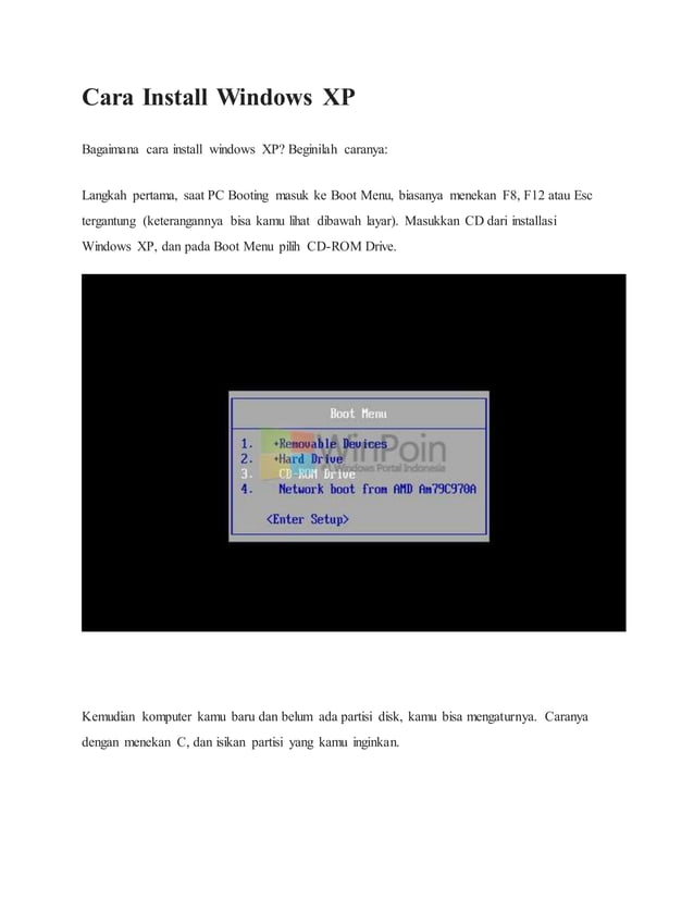Cara install windows xp | PDF