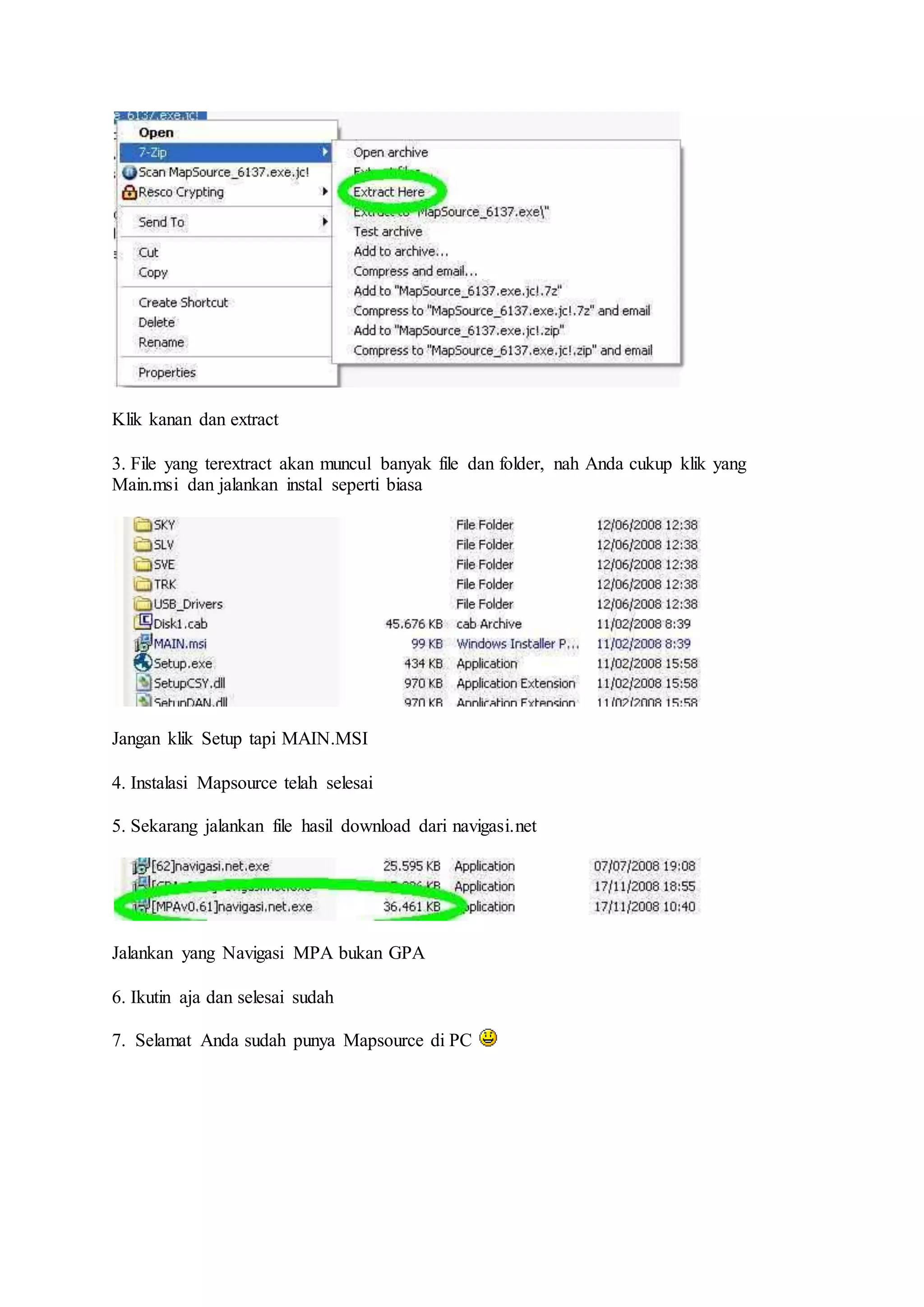 Cara instal mapsource | DOCX