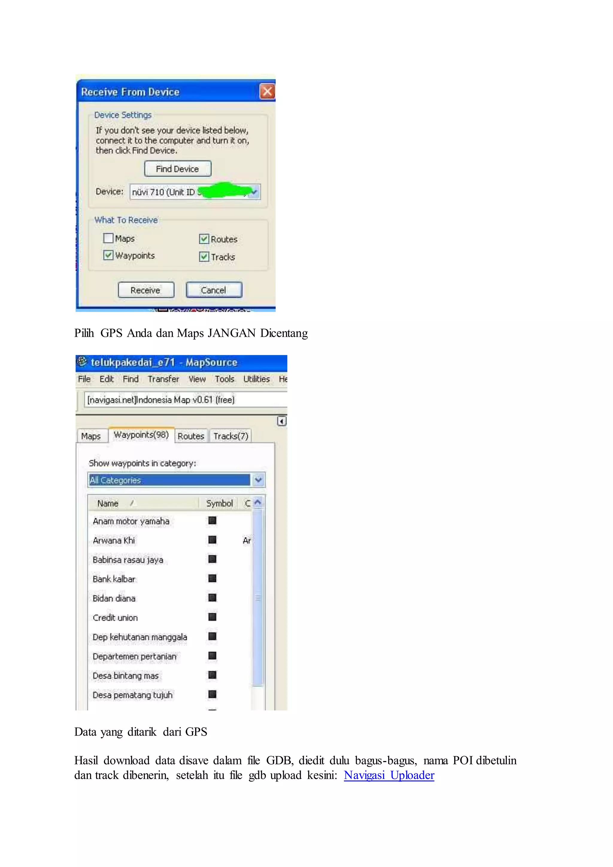 Cara instal mapsource | DOCX