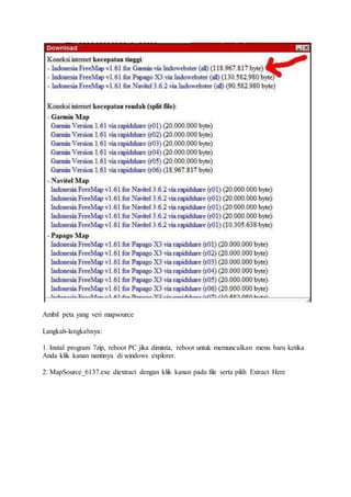 Cara instal mapsource | DOCX