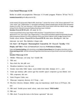 Cara instal minescape 4 | PDF
