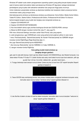 Cara instal window xp | PDF