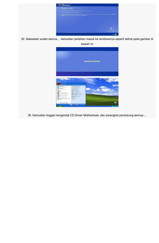 Cara instal window xp | PDF