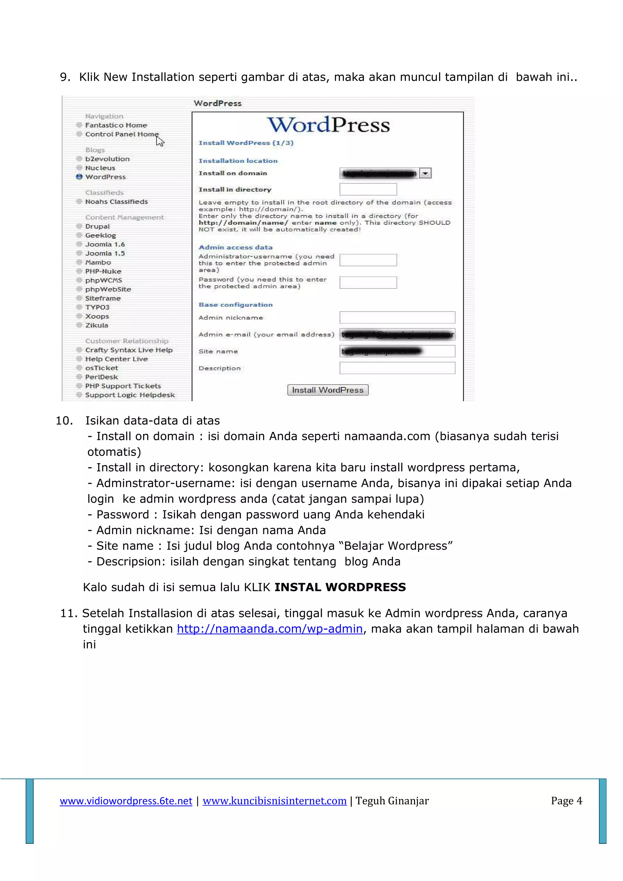 Cara Instal Wordpress Dengan Mudah | PDF