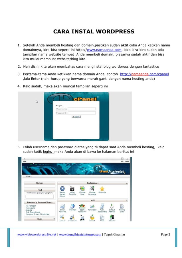 Cara Instal Wordpress Dengan Mudah | PDF