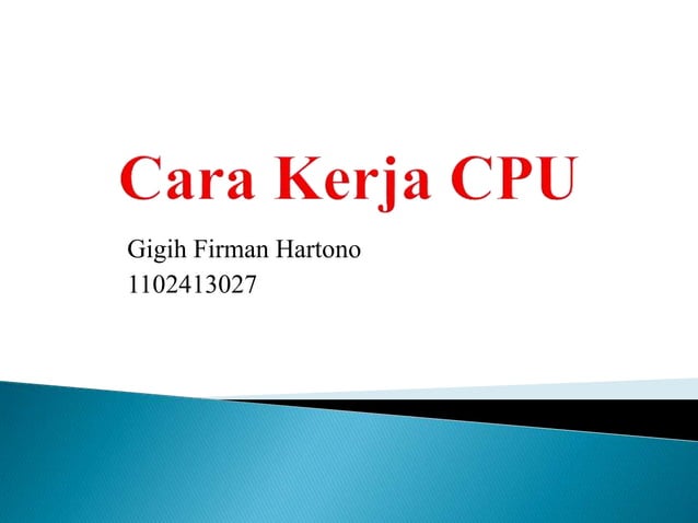 Cara kerja cpu | PPTX