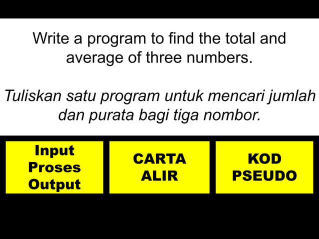 Cara kerja input/proses/output, flowchart, pseudo | PPTX