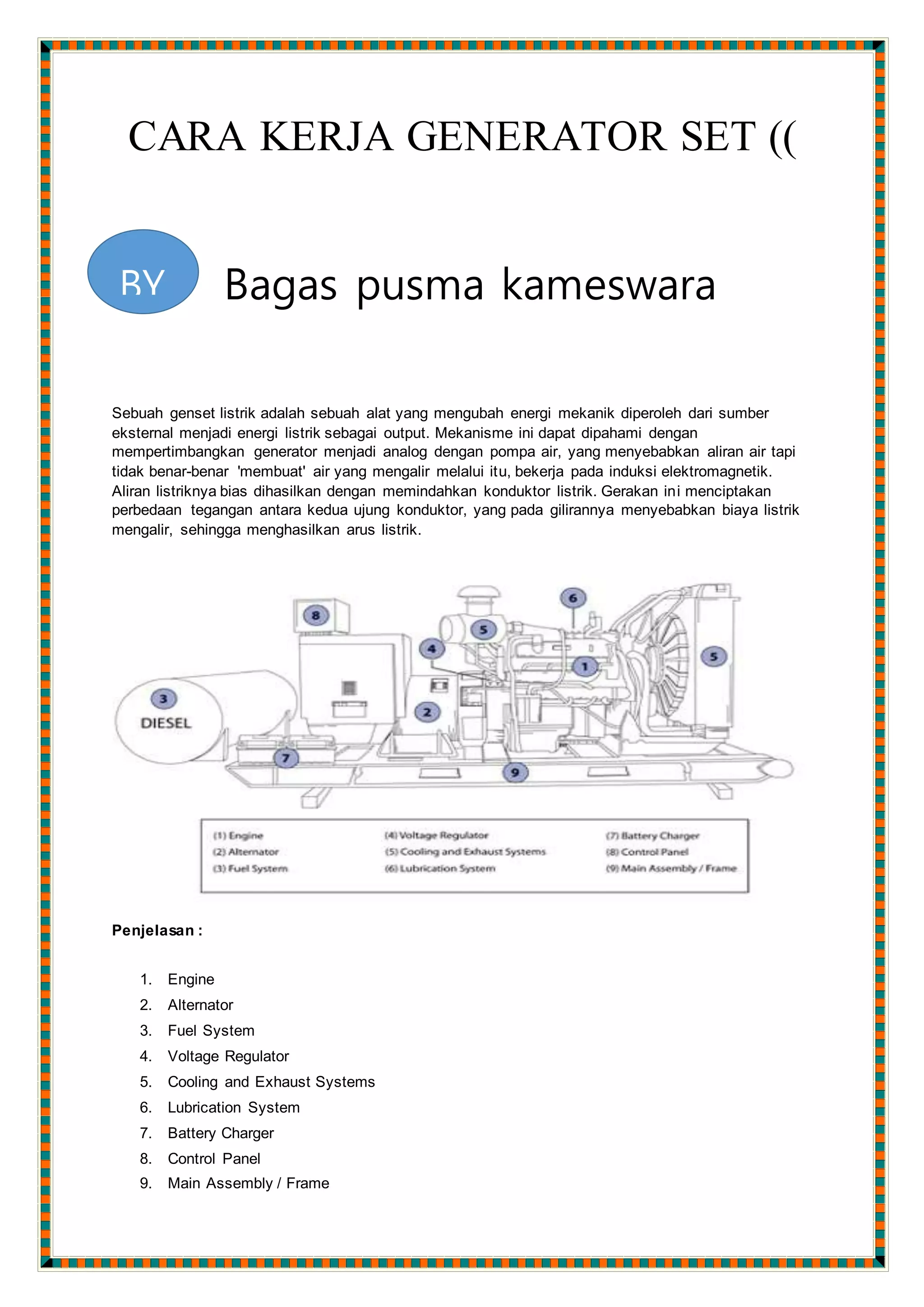 Cara kerja generator set | DOCX
