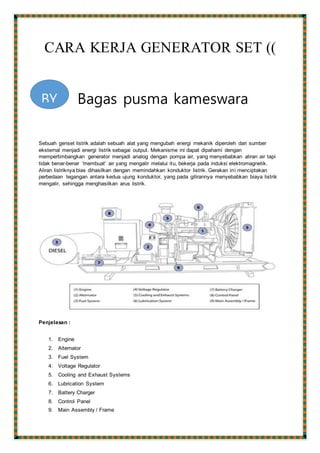 Cara kerja generator set | DOCX