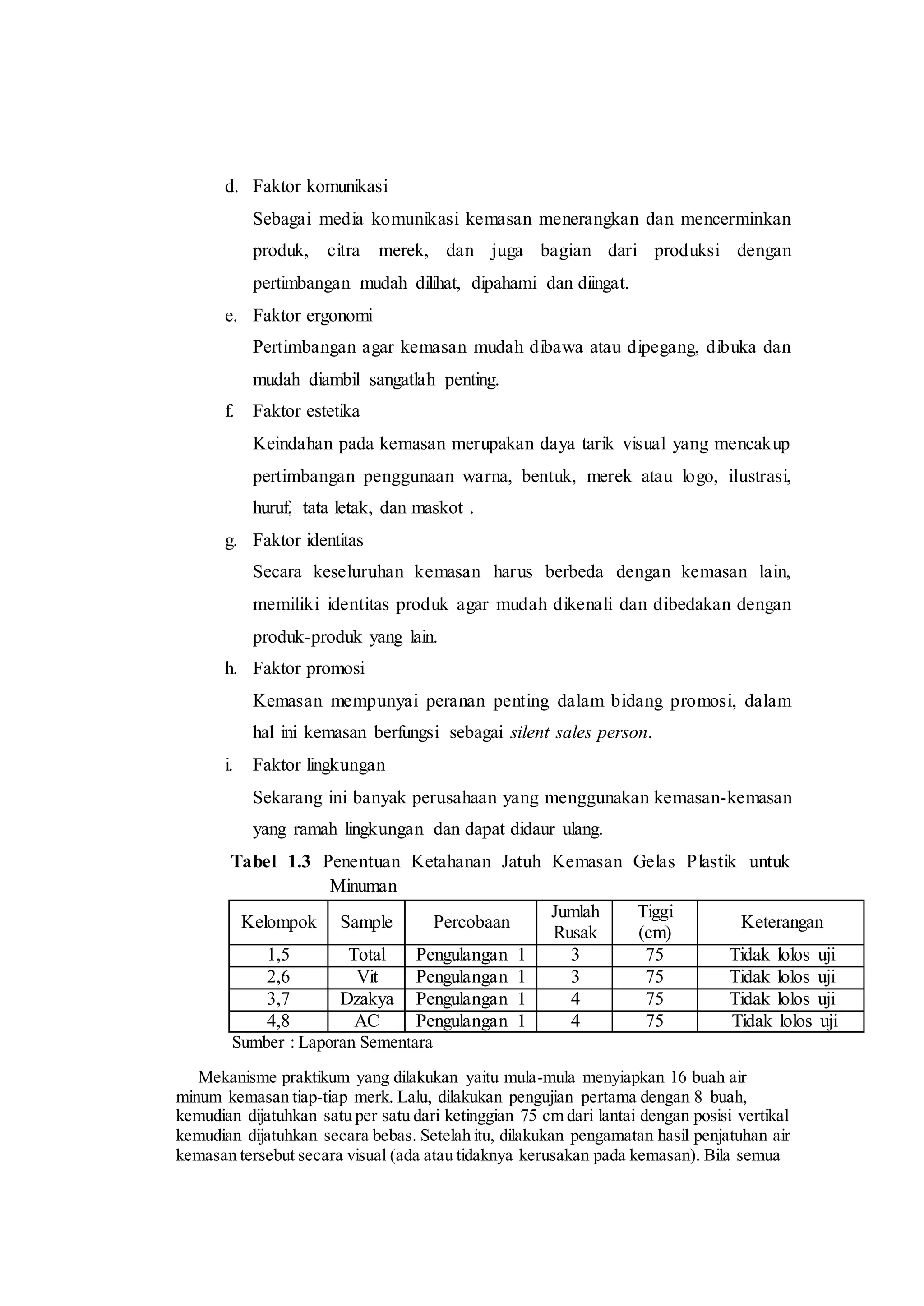 Cara kerja pengemasan | PDF