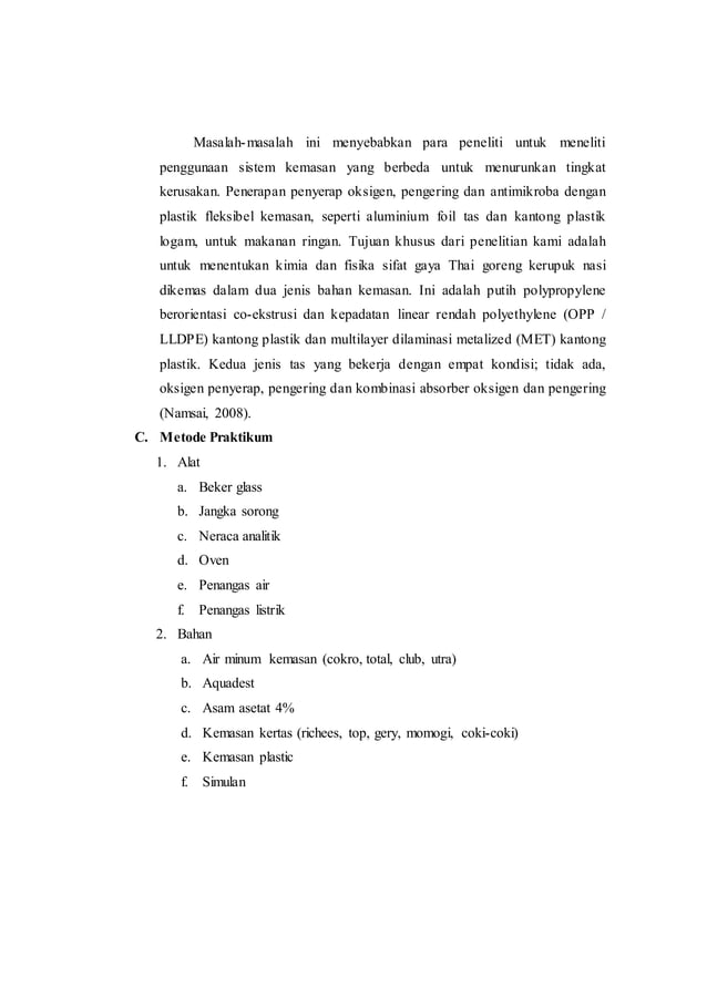 Cara kerja pengemasan | PDF