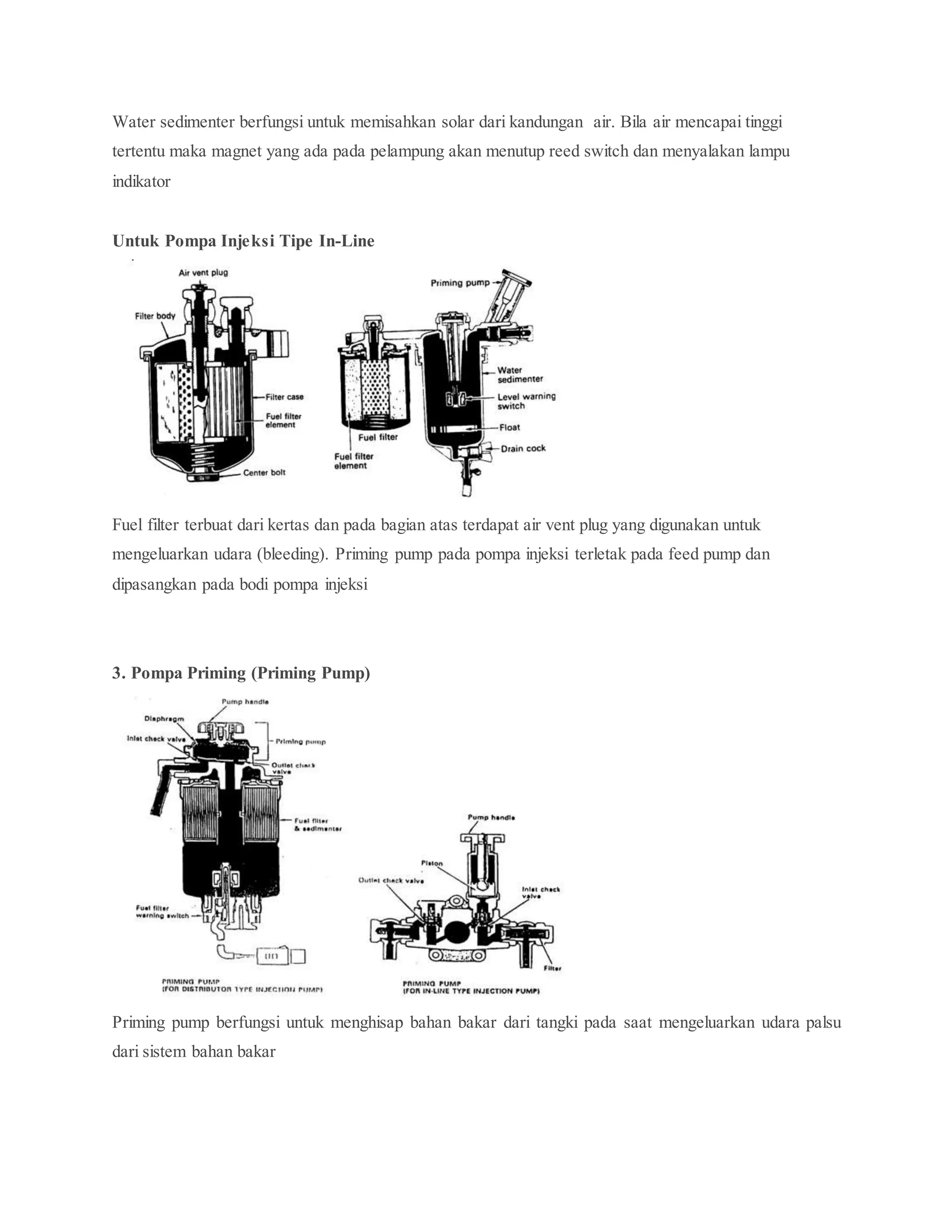 Cara kerja pompa bahan bakar motor diesel | PDF