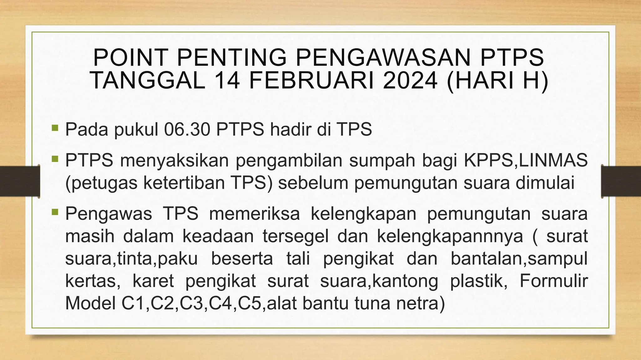 cara kerja ptps 2024 dalam pemilu serentak 2024 | PPTX