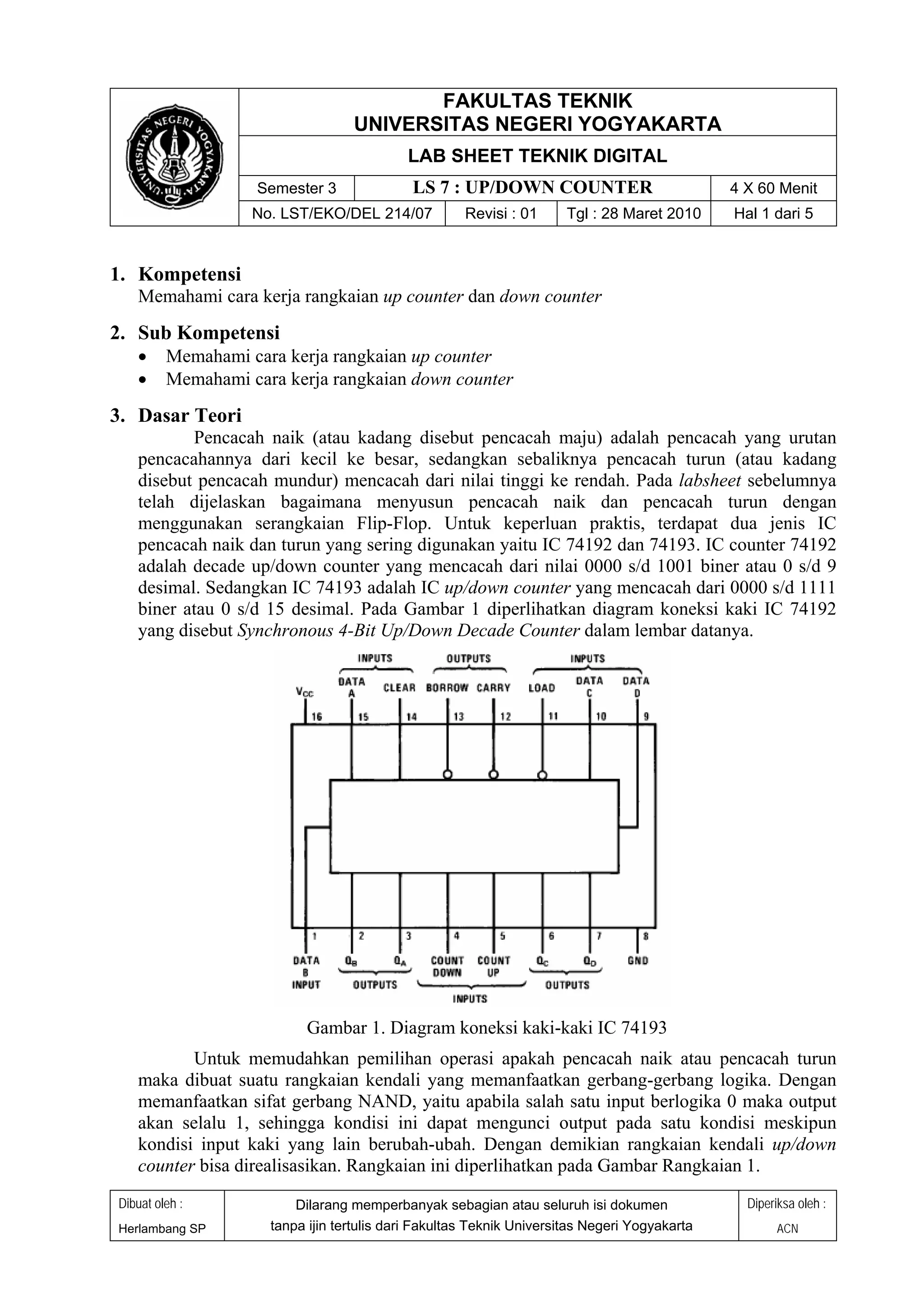 Cara Kerja Rangkaian Up Counter Dan Down Counter Pdf