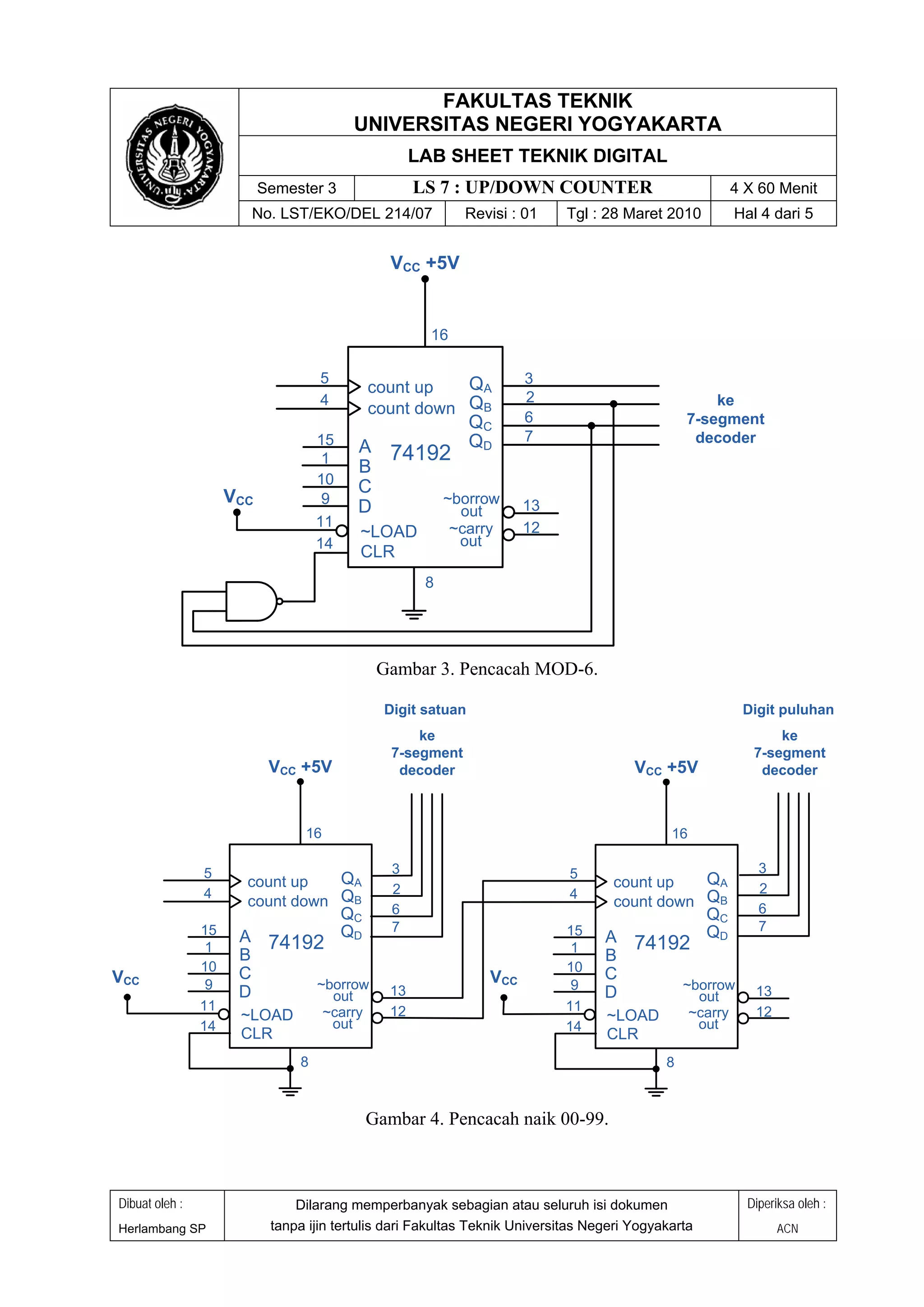 Cara kerja rangkaian up counter dan down counter | PDF