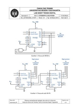 Cara kerja rangkaian up counter dan down counter | PDF