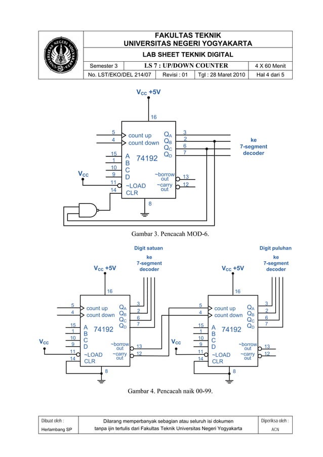 Cara kerja rangkaian up counter dan down counter | PDF