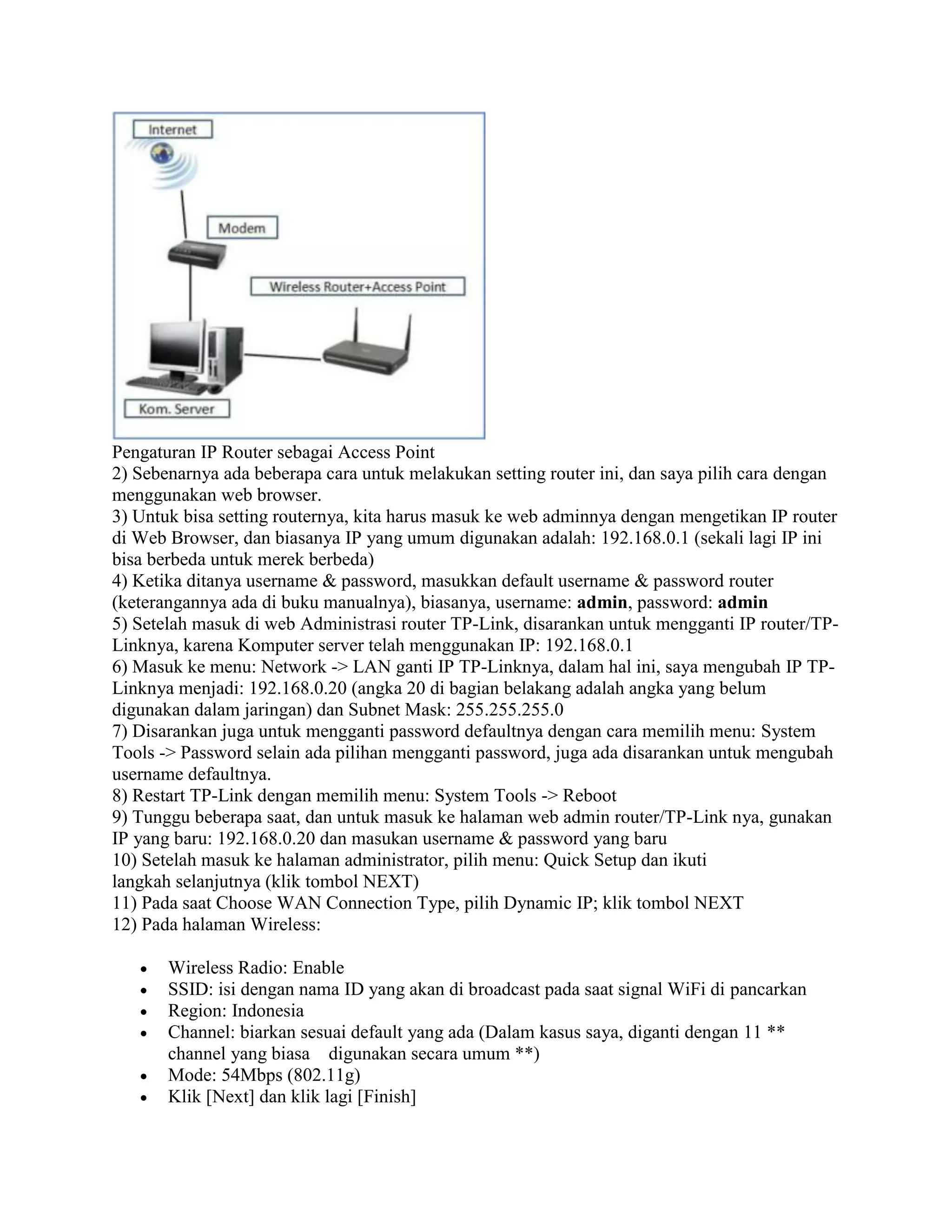 Cara konfigurasi hotspo_tplink | PDF