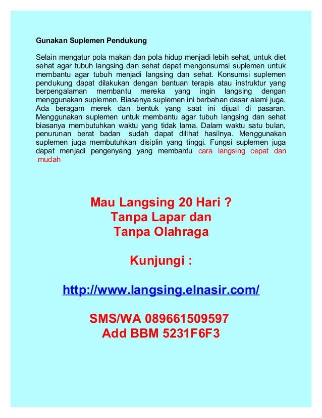 Cara langsing cepat dan mudah dalam 20 hari