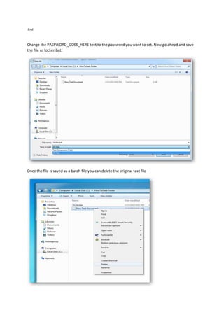 Cara lock folder tanpa software | PDF