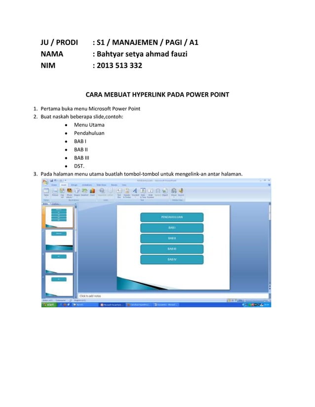 Cara mebuat hyperlink pada power point ms word | PDF