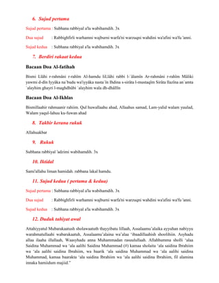 Cara melakukan solat lima waktu | DOCX