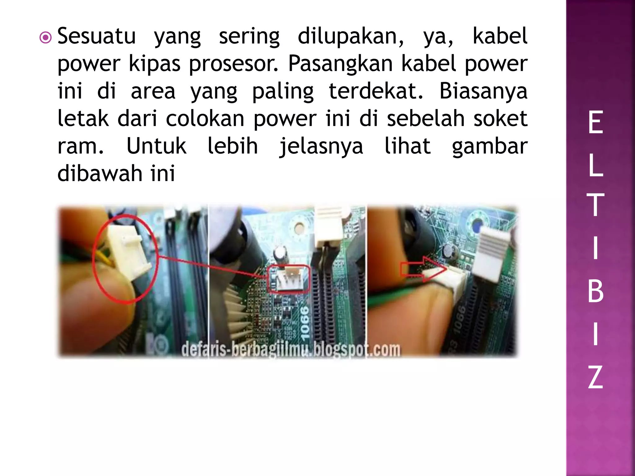 Cara memasang prosesor dan heatsink fan | PPTX