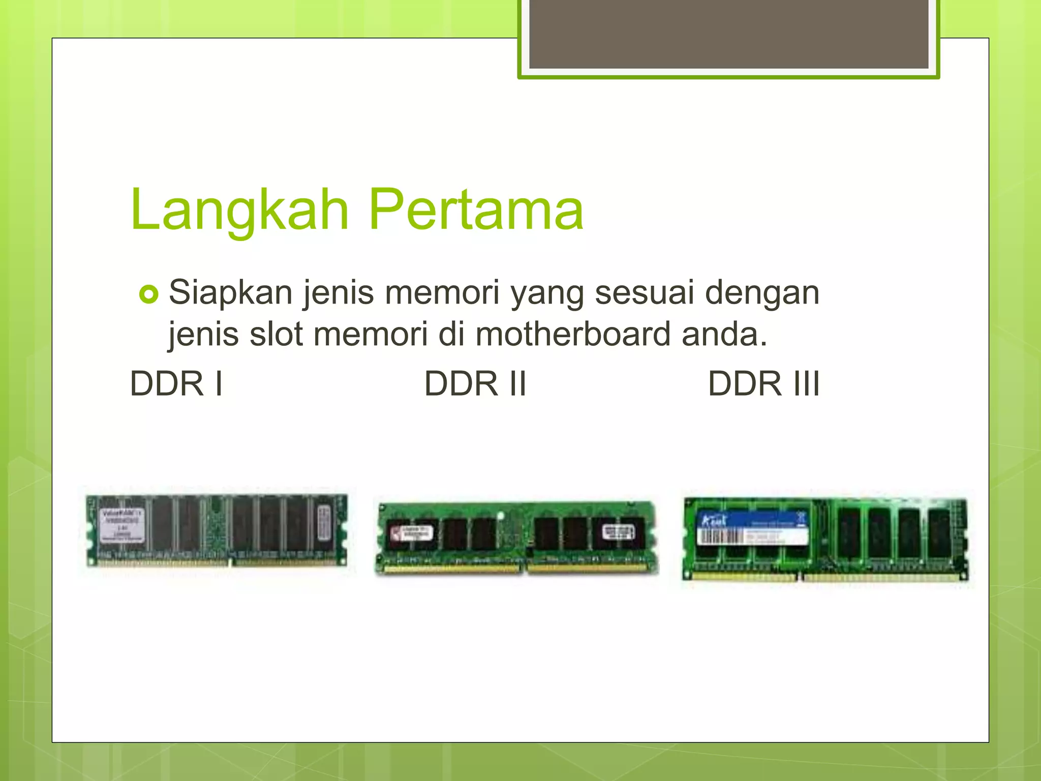 Cara memasang RAM di pc | PPT