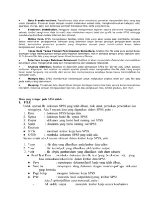 Cara memasukkan dan mengolah data menggunakan spss | PDF