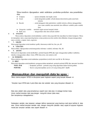 Cara memasukkan dan mengolah data menggunakan spss | PDF
