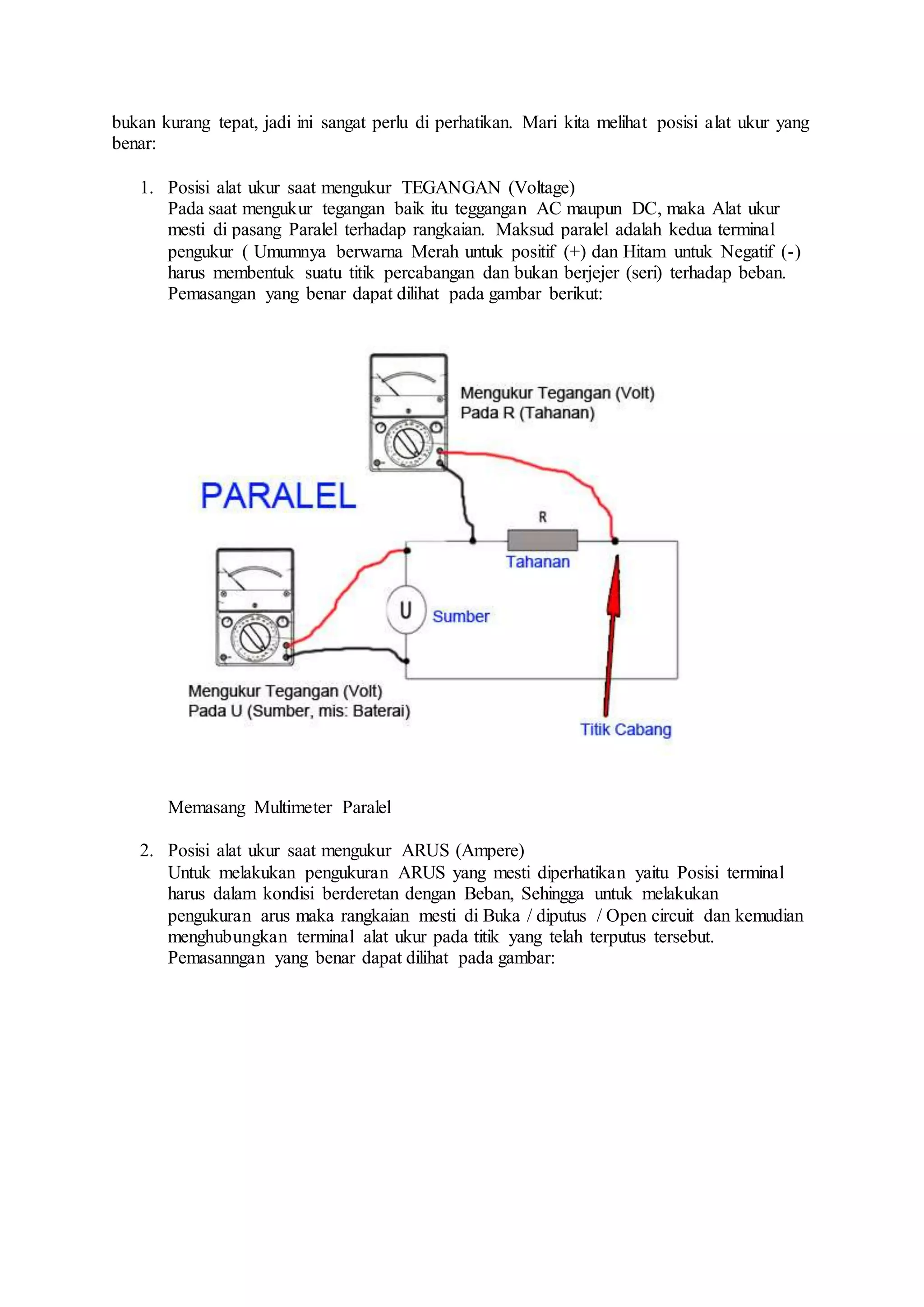 Cara membaca multimeter bagian ii | DOCX