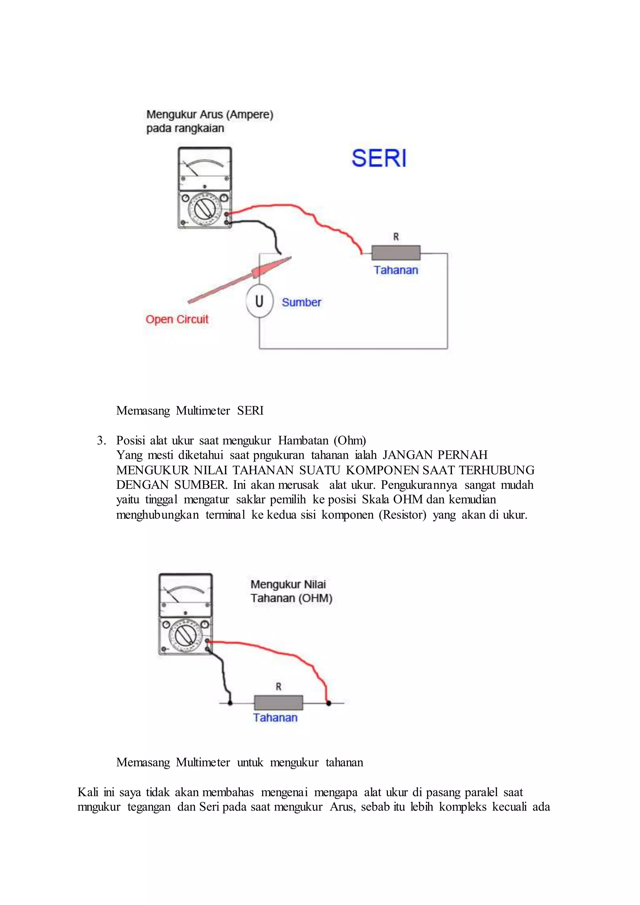 Cara membaca multimeter bagian ii | DOCX