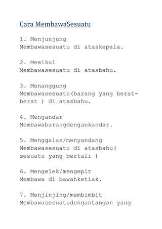 Cara membawa sesuatu | DOCX