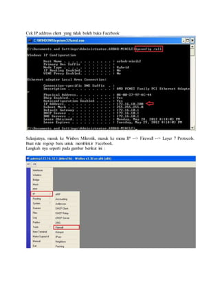 Mikrotik Memblokir Website di layer 7 | PDF