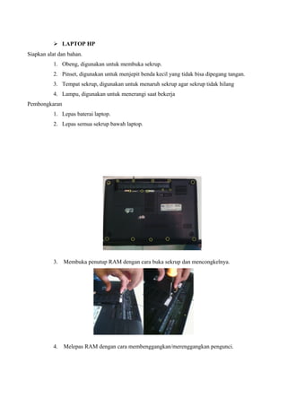 Cara membongkar laptop | ODT