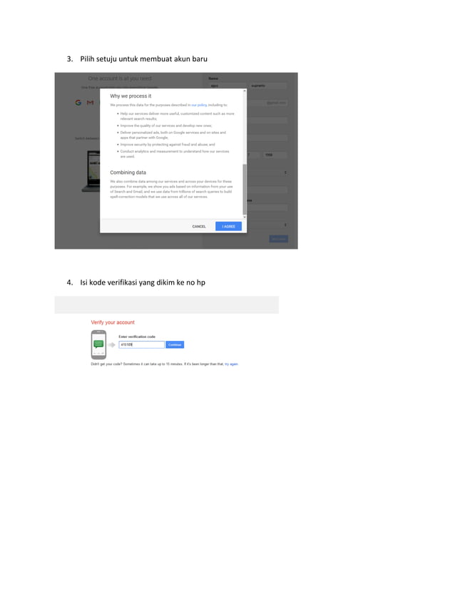 Cara membuat akun gmail | PDF