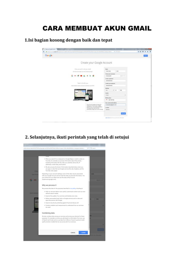 Cara membuat akun gmail | PDF