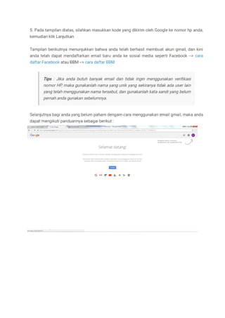 Cara membuat akun google | PDF