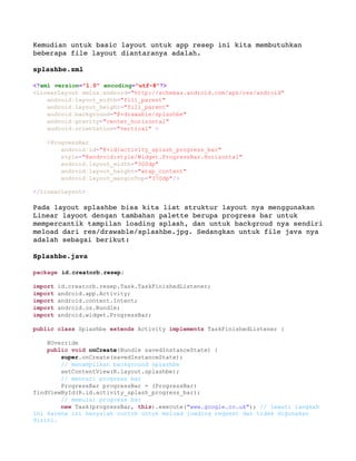 Cara Membuat Aplikasi Android Resep Masakan Sederhana Android-SQLite | PDF