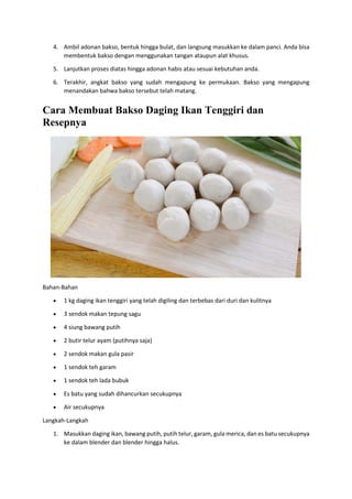 Cara Membuat Bakso Sendiri Yang Gampang Di Rumah | PDF