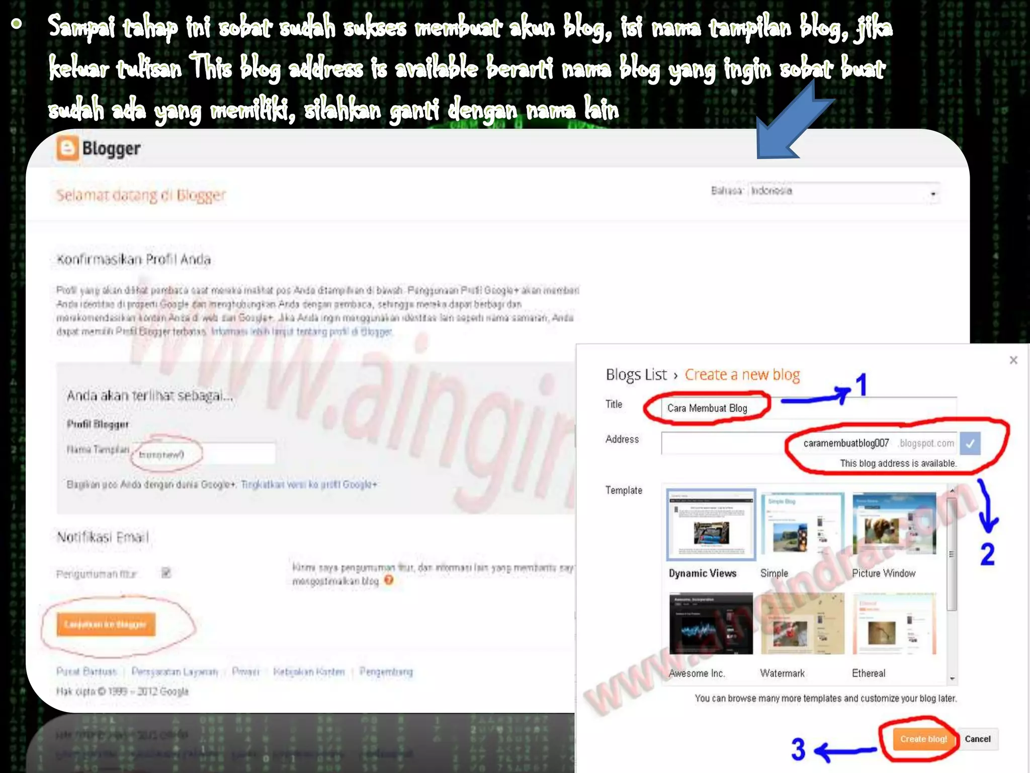 Cara membuat blog | PPTX