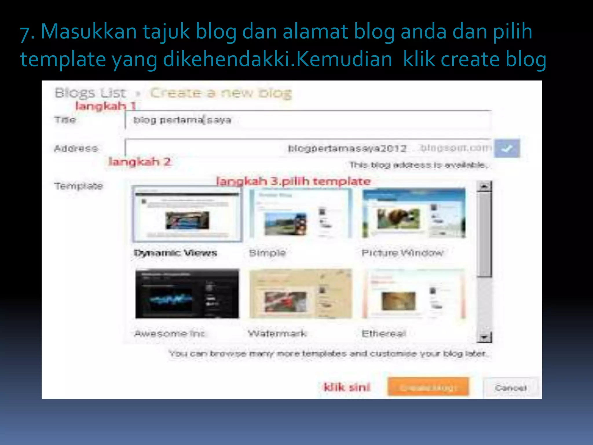Cara membuat blog | PPTX