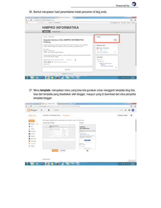 Cara membuat blog dari blogger | PDF
