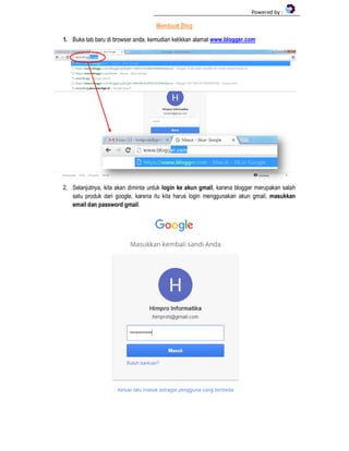 Cara membuat blog dari blogger | PDF