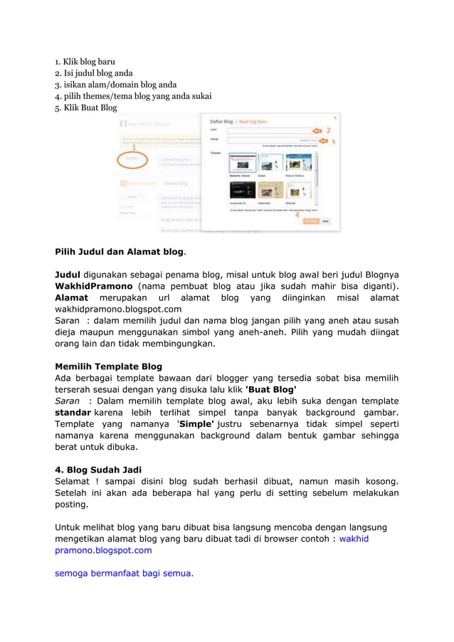 Cara membuat blog dengan cepat | PDF
