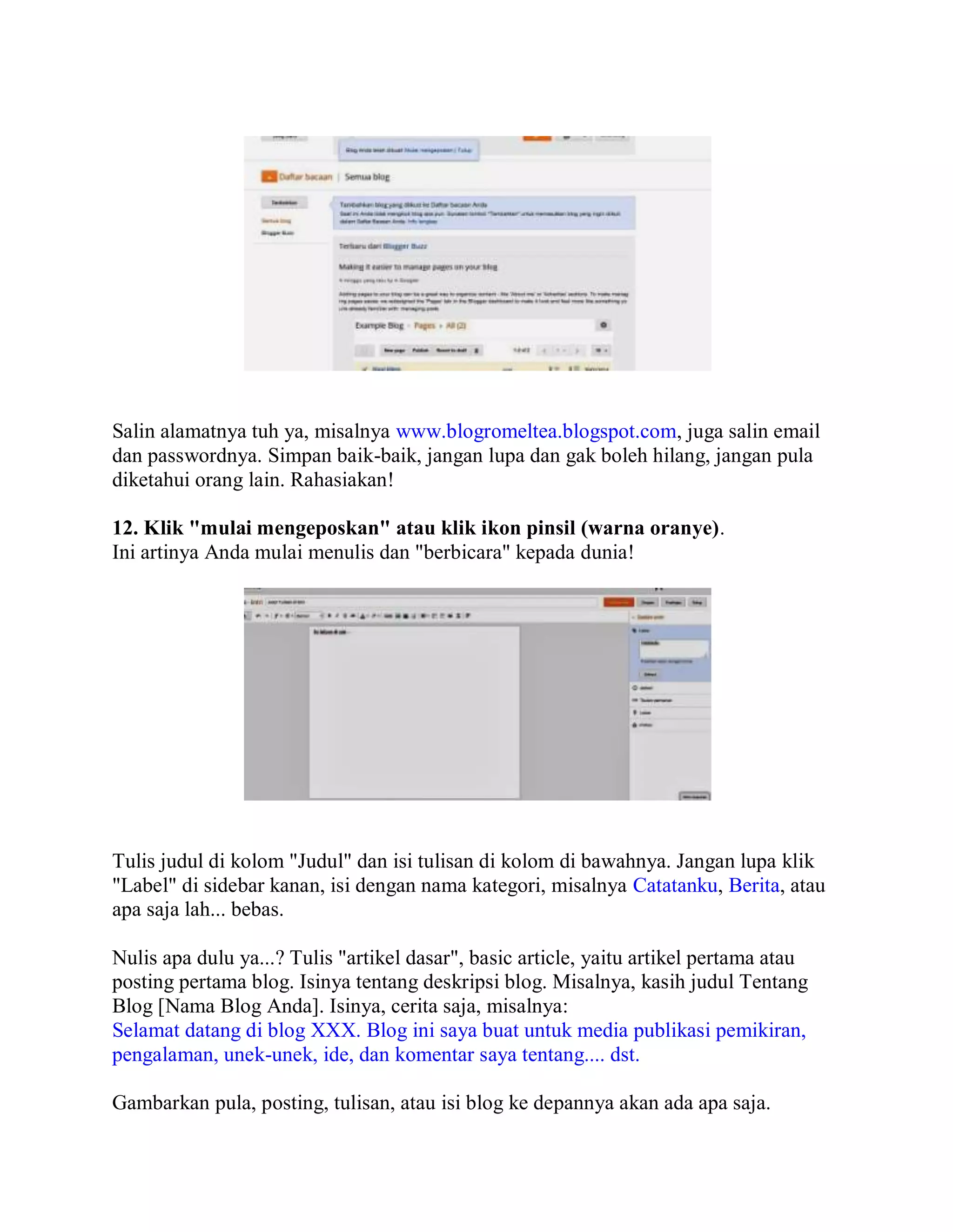 Cara membuat blog untuk pemula | PDF