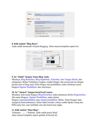 Cara membuat blog untuk pemula | PDF