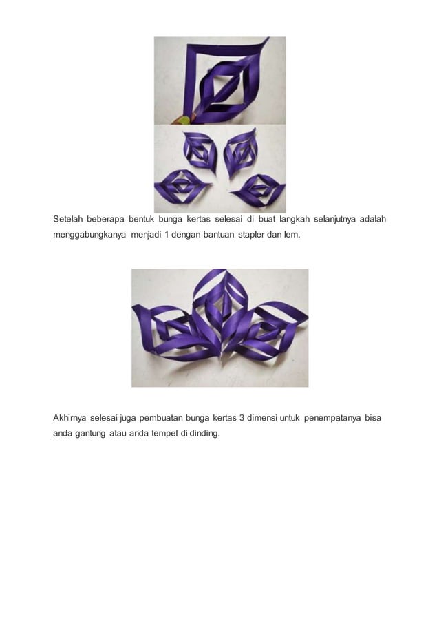 Cara membuat bunga kertas 3 dimensi | DOCX